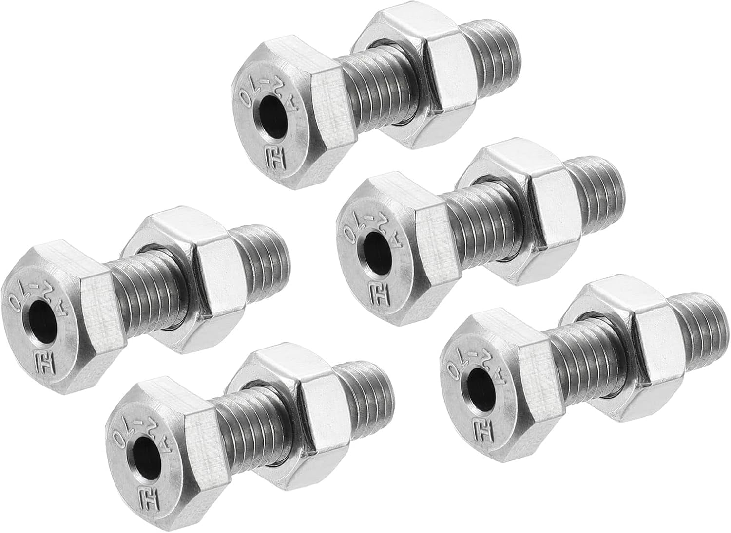 Wellsay M8x25mm Hollow Screw Bolts External Hexagon Fasteners with Nuts ...