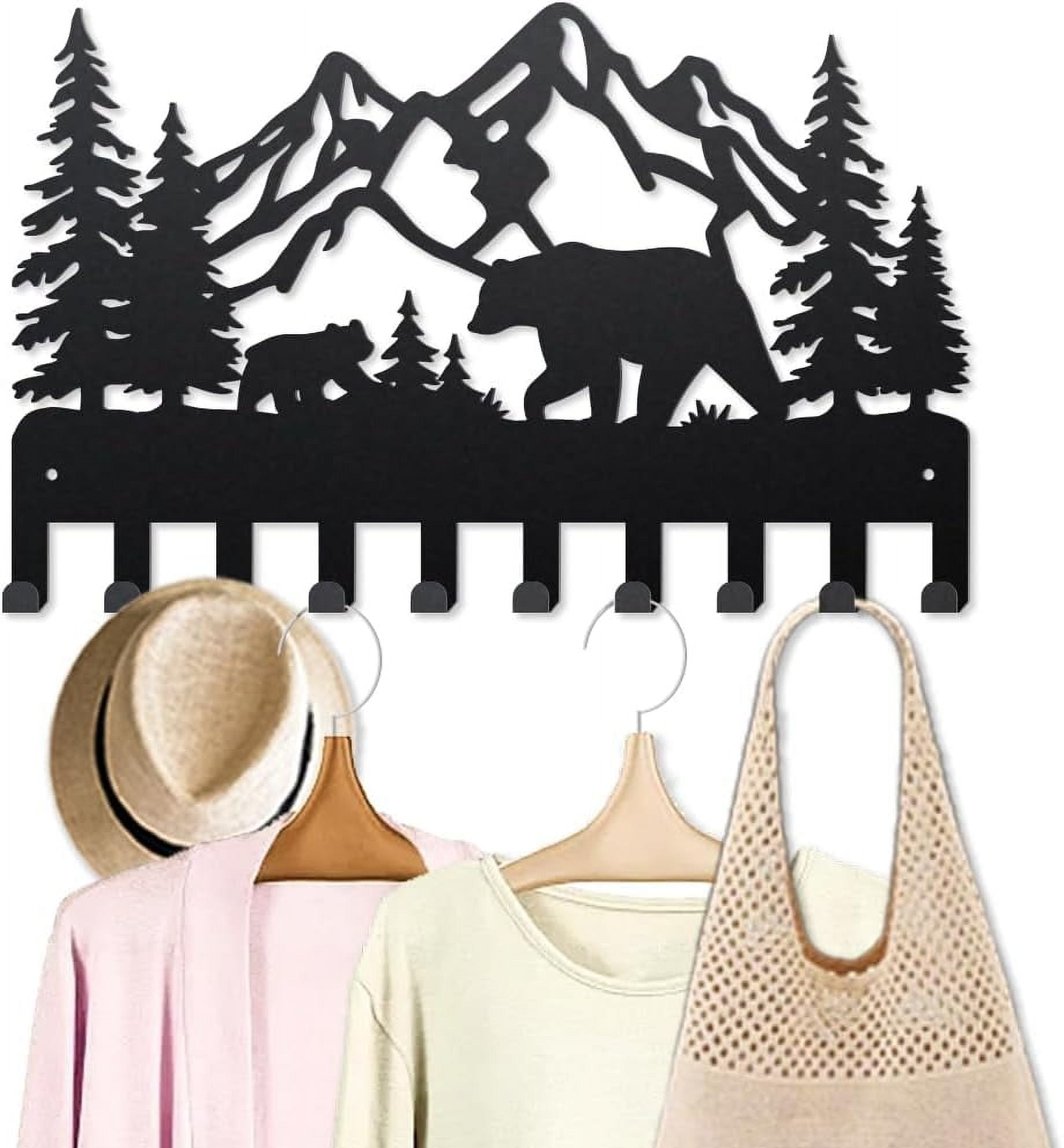 Wellsay MAOYDIY Mountain Forest Metal Coat Rack Wall Mounted Sunrise ...