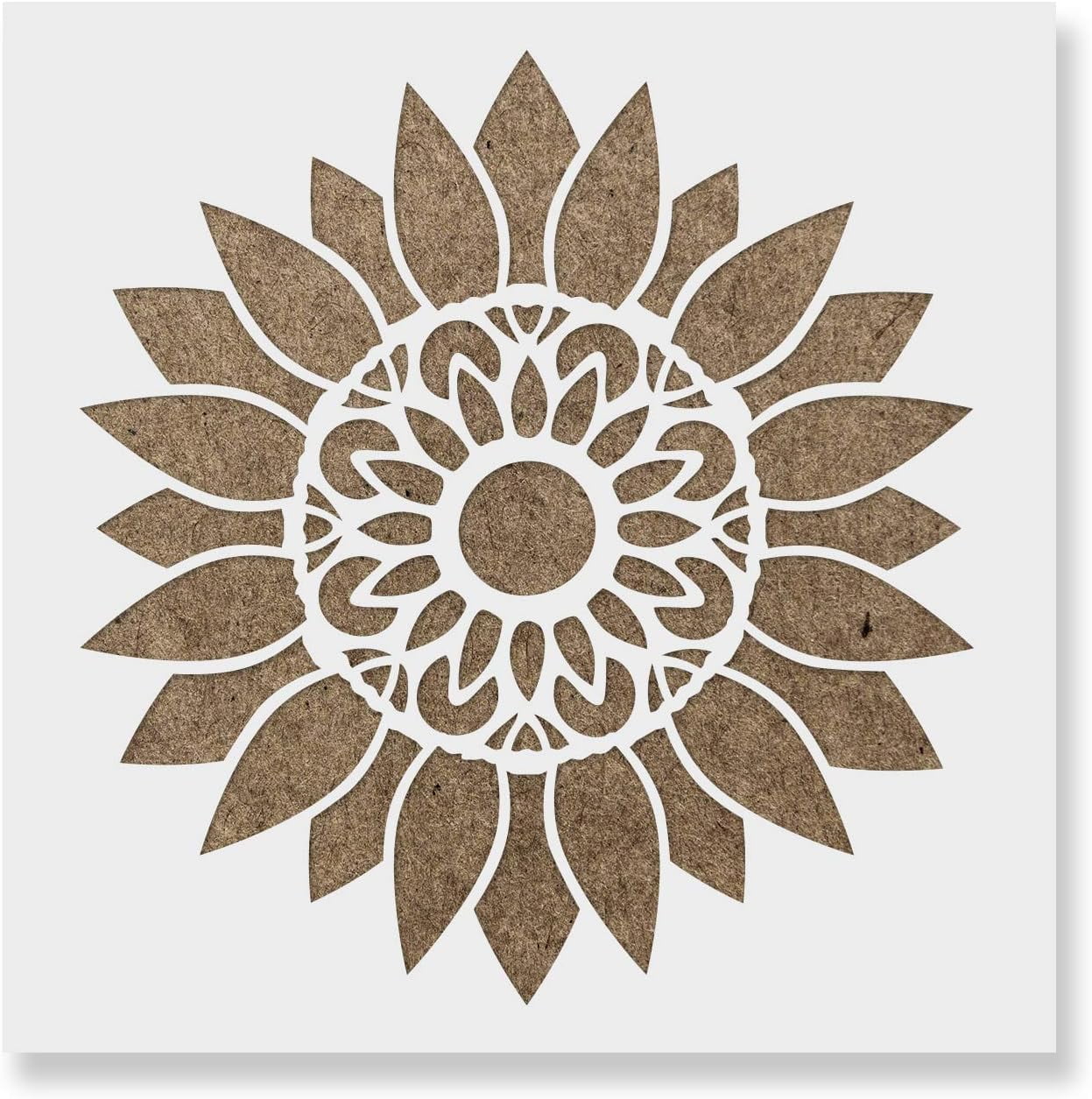 Wellsay Mandala Sunflower Stencil - Stencil Template, Nature Stencil ...