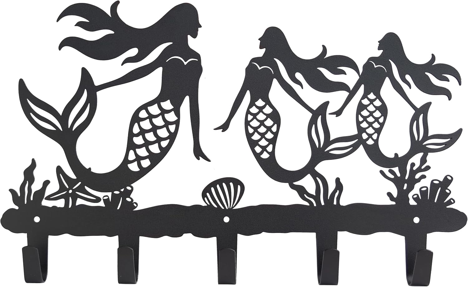 Wellsay Metal Mermaid Coat Hooks Wall Mount-Mermaid Hangers and Key ...