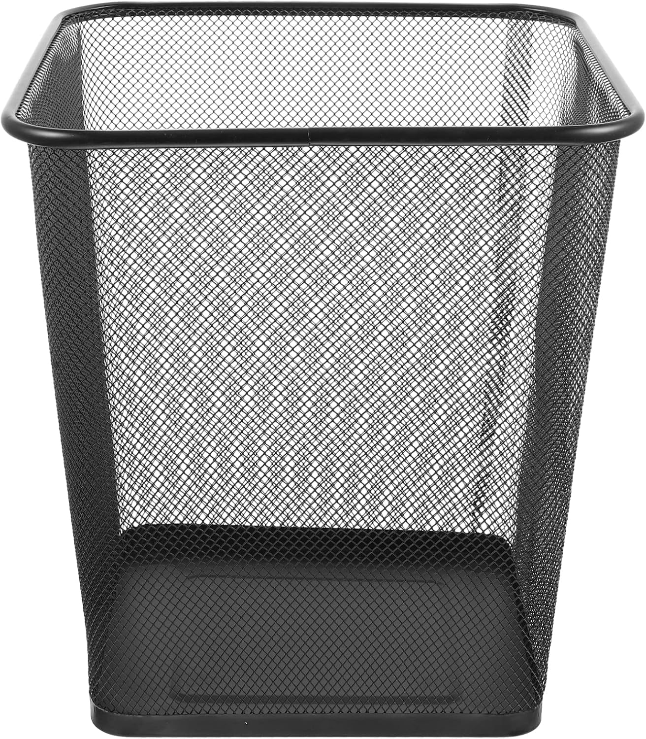 Wellsay Metal Trash Bin Square Metal Wire Mesh Waste Basket Garbage ...