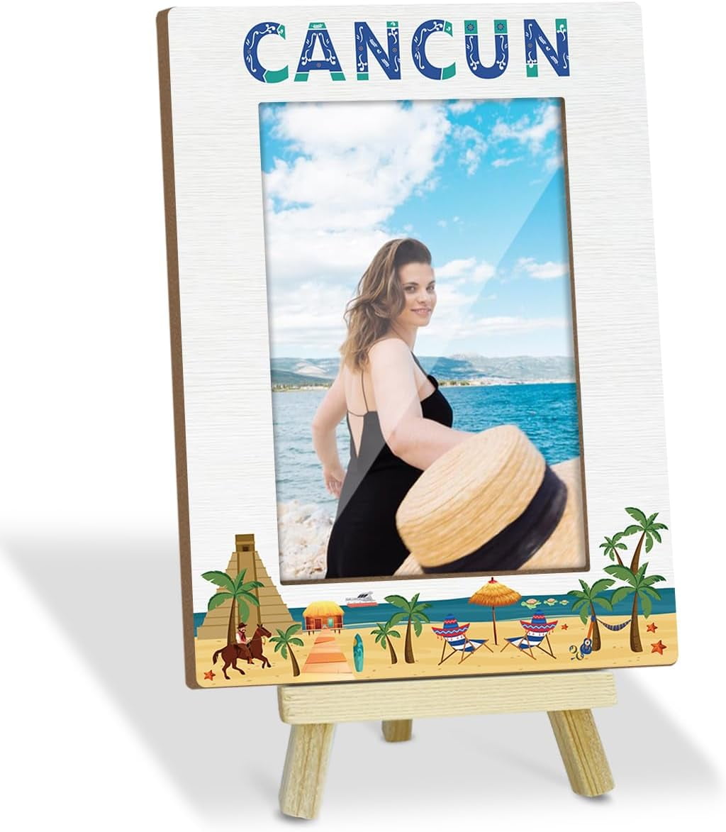 Wellsay Mexico Cancun Souvenirs Wood P Frames with Wood Stand for ...