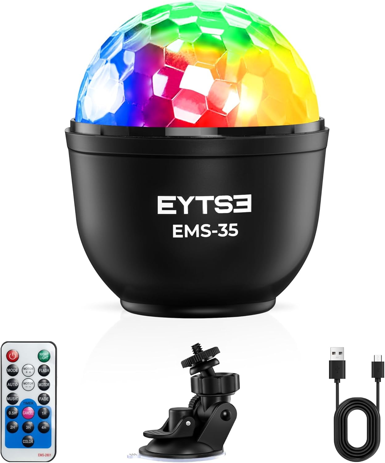 Wellsay Mini Disco Ball Lights for Party, Rechargeable Sound Activated ...