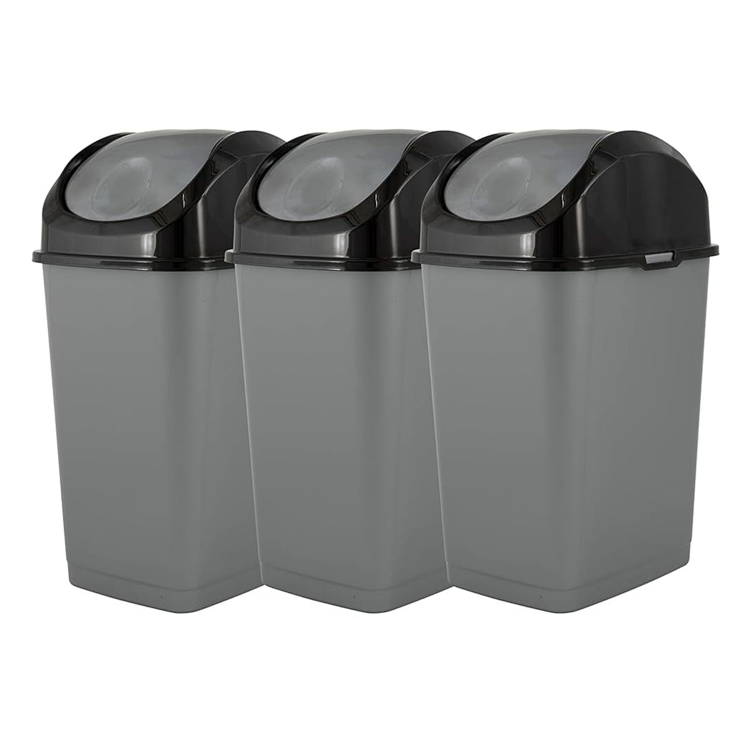 Wellsay Mini Plastic Trash Can with Swing Top Lid 1.25 Gallon Compact ...