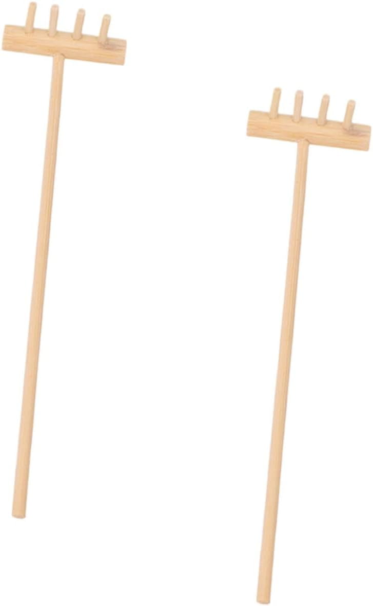 Wellsay Mini Rake for Boys and Girls Sand Play Bamboo Zen Garden Tool ...