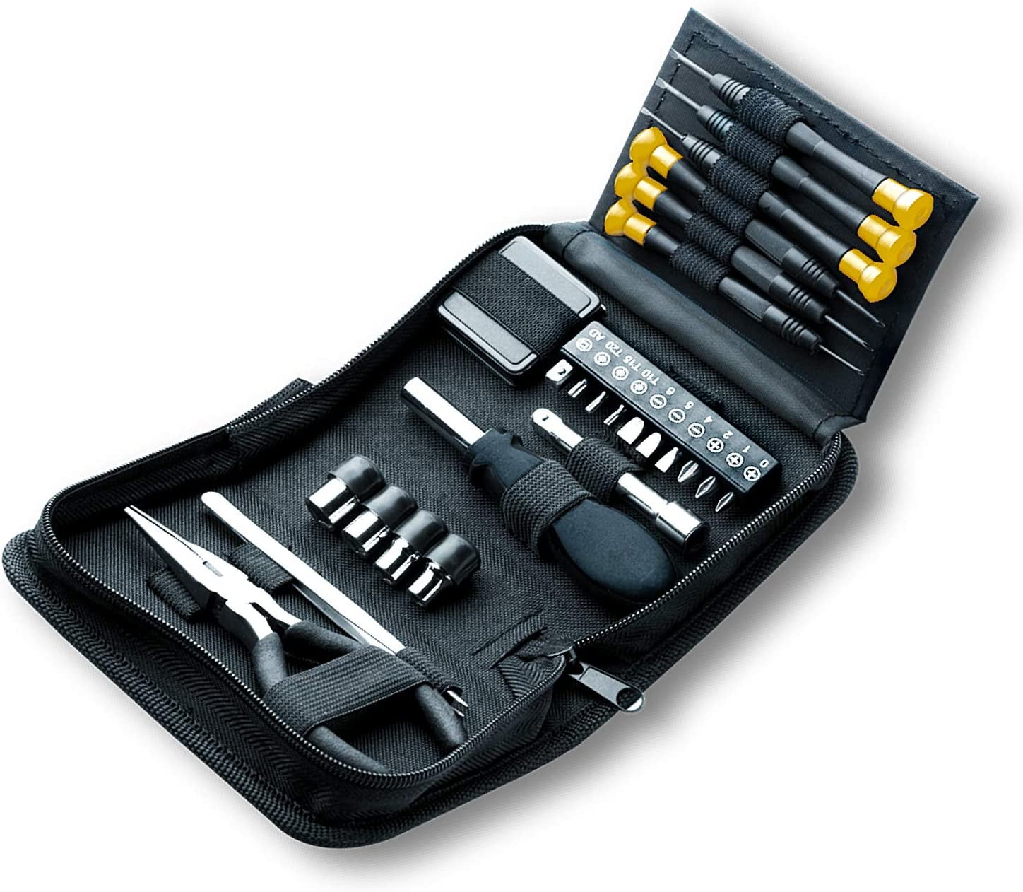 Wellsay Mini Tool Set, 25 pc Tool Kit, Precision Screwdriver Set, Long ...