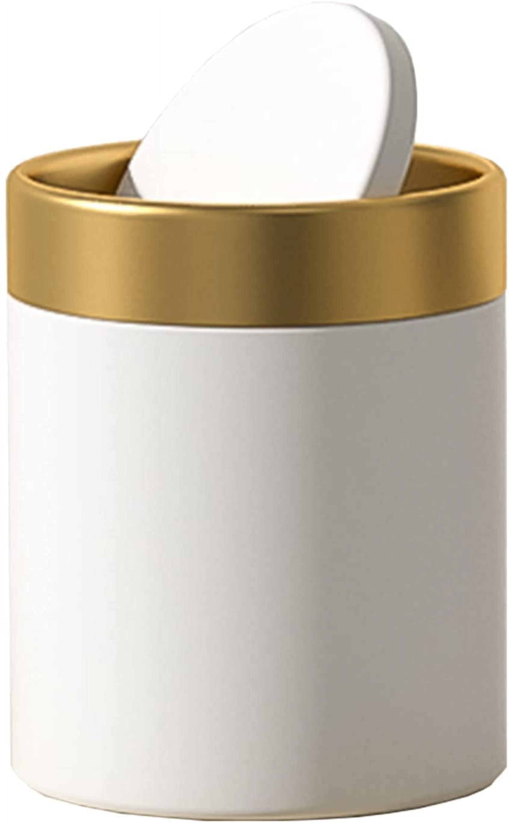 Wellsay Mini Trash Can with Lid, Tiny Desk Trash Can, 1.5 Liter / 0.4 ...