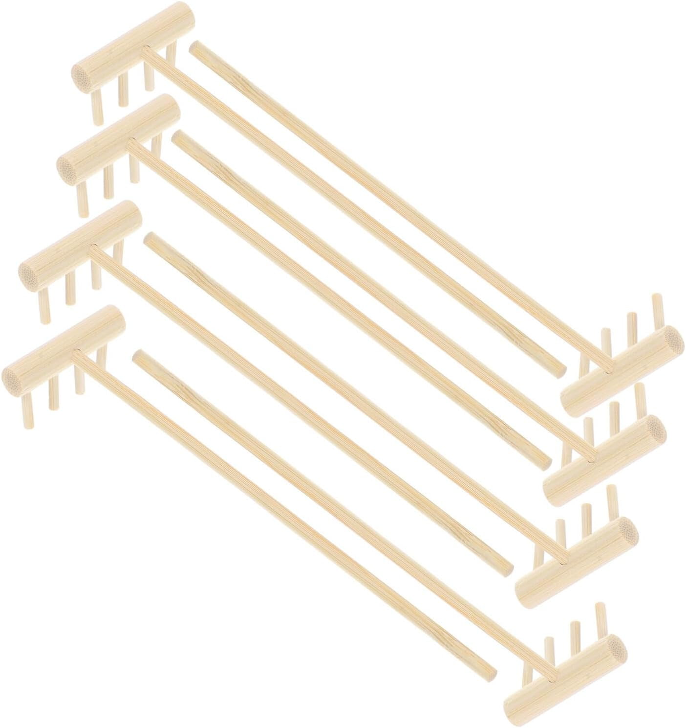 Wellsay Mini Zen Garden Tool Rake Set, 8Pcs Miniature Wood Sand Rake ...
