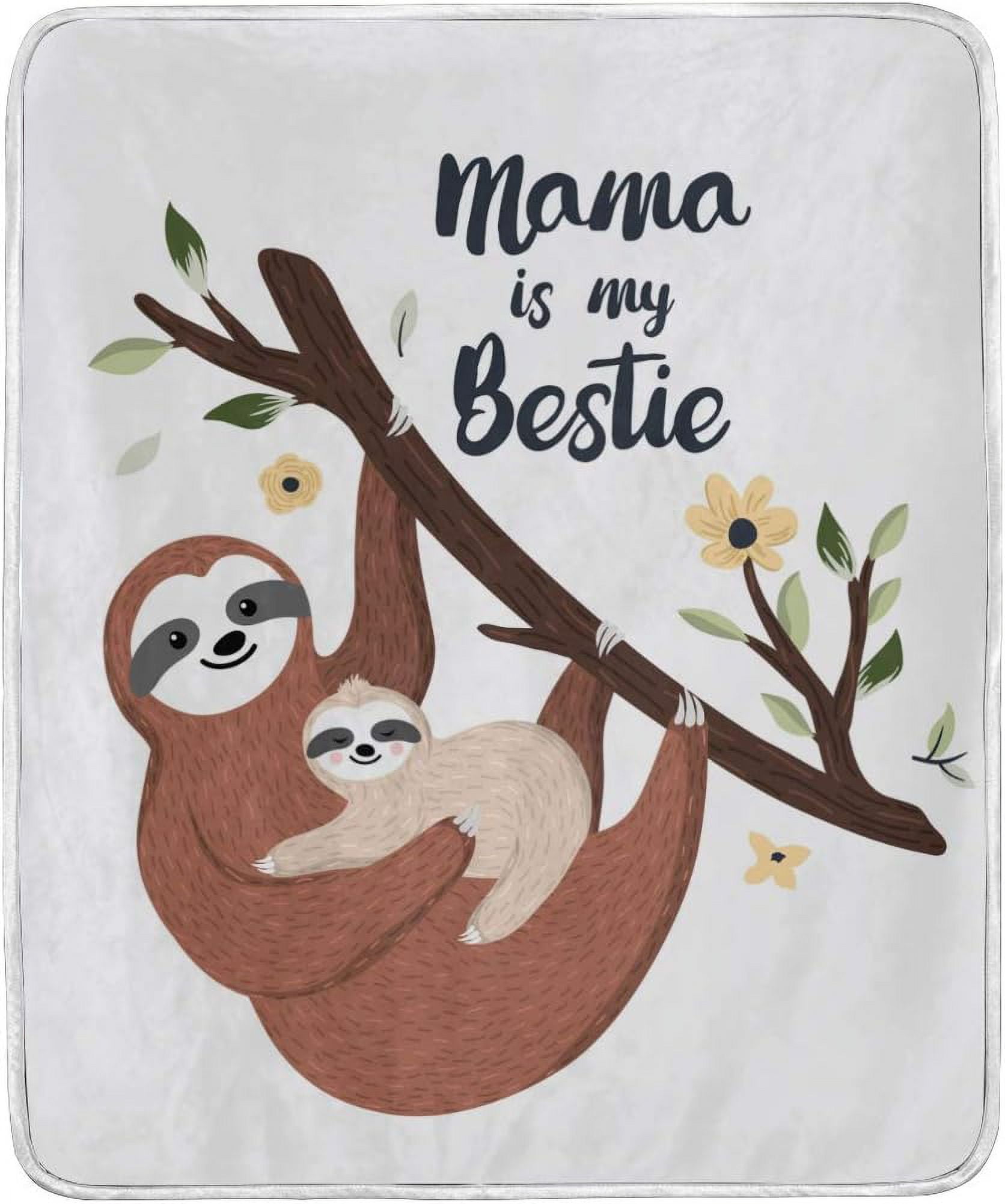Wellsay Mothers Day Birthday Cute Sloth Throw Blanket Soft Nap Couch ...