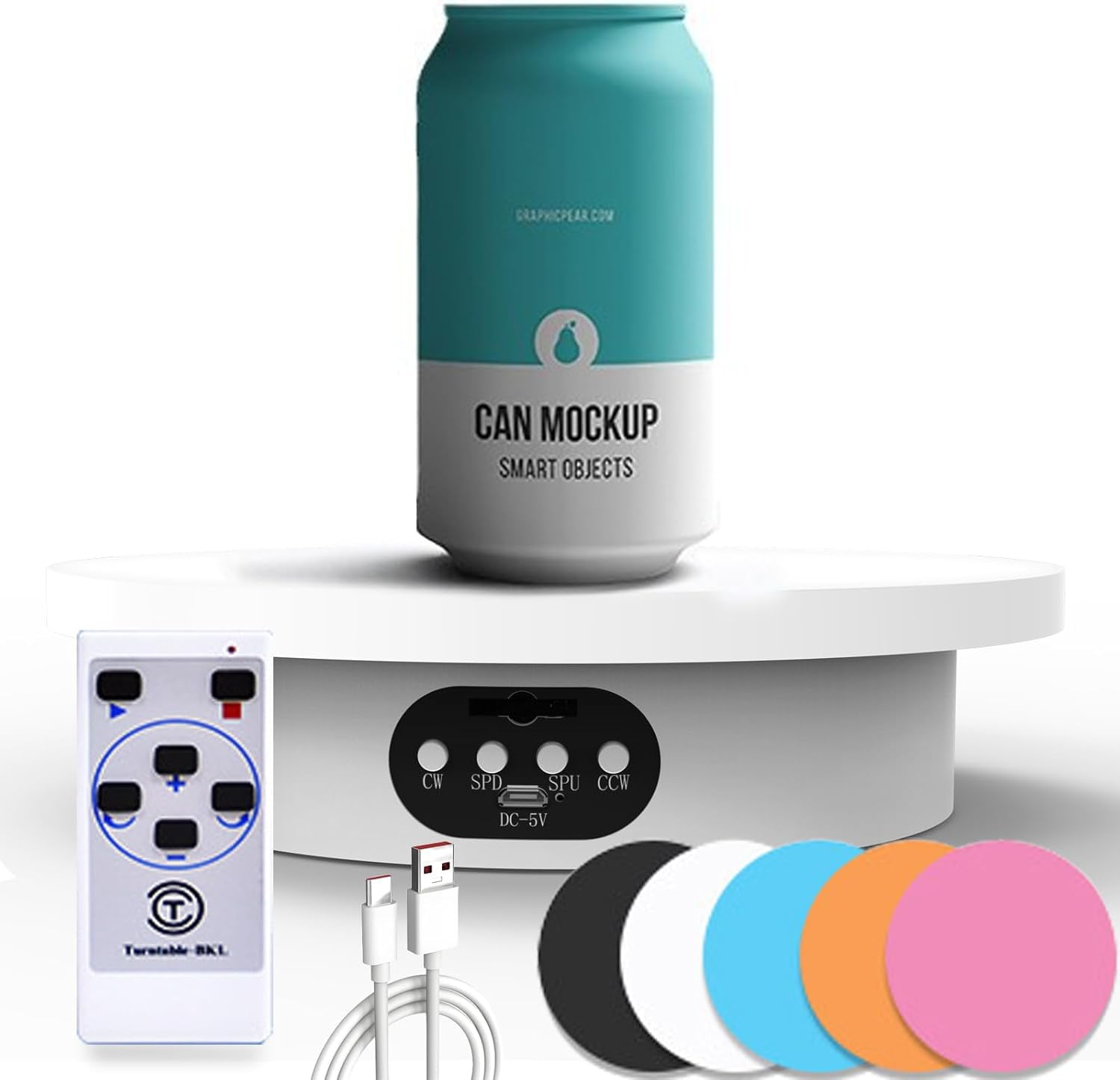 Wellsay Motorized Rotating Display Stand for Epoxy Glitter Tumbler, 360° Cup Turner Electric ...