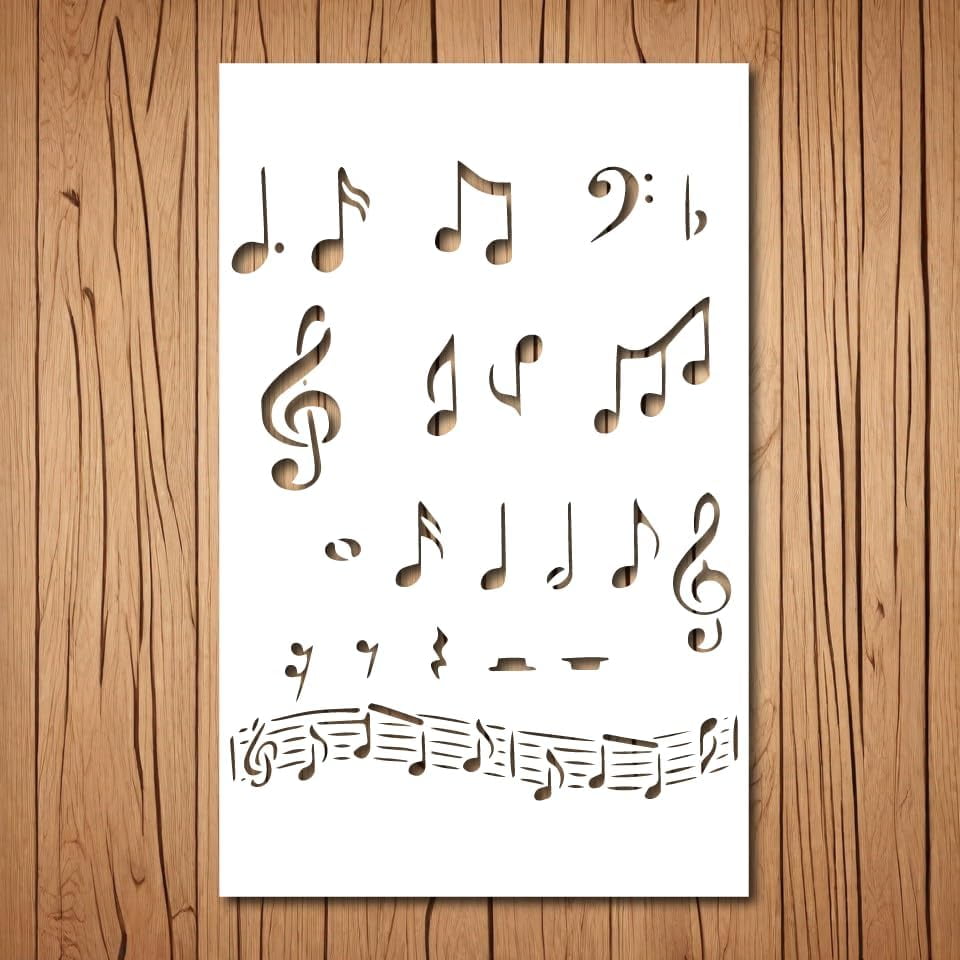 Wellsay Musical Notes Stencil | Reusable Music Note Stencils for ...