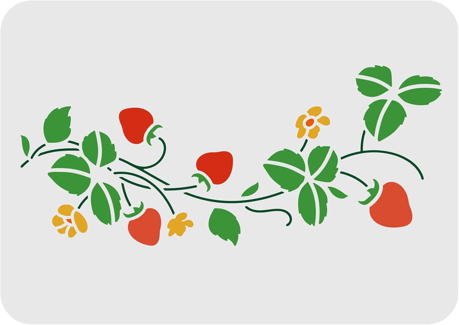 Wellsay NGERINSPIRE Strawberry Border Stencil 11.7x8.3inch Reusable ...
