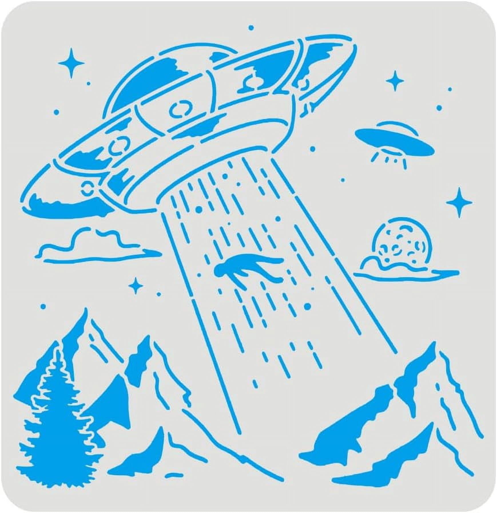 Wellsay NGERINSPIRE UFO Spaceships Drawing Painting Templates (11.8x11 ...
