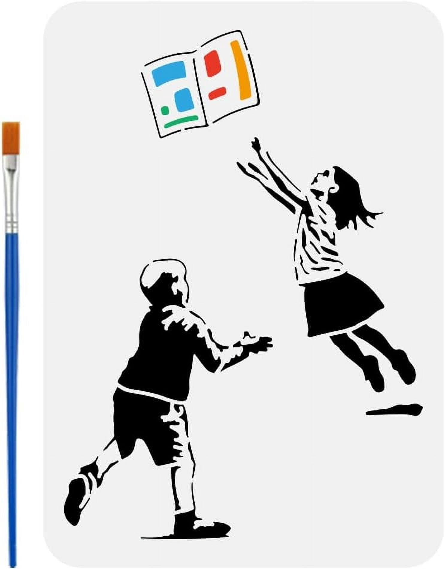 Wellsay NGERINSPIRE ng Newspaper Painting Stencil 8.3x11.7inch A Girl ...