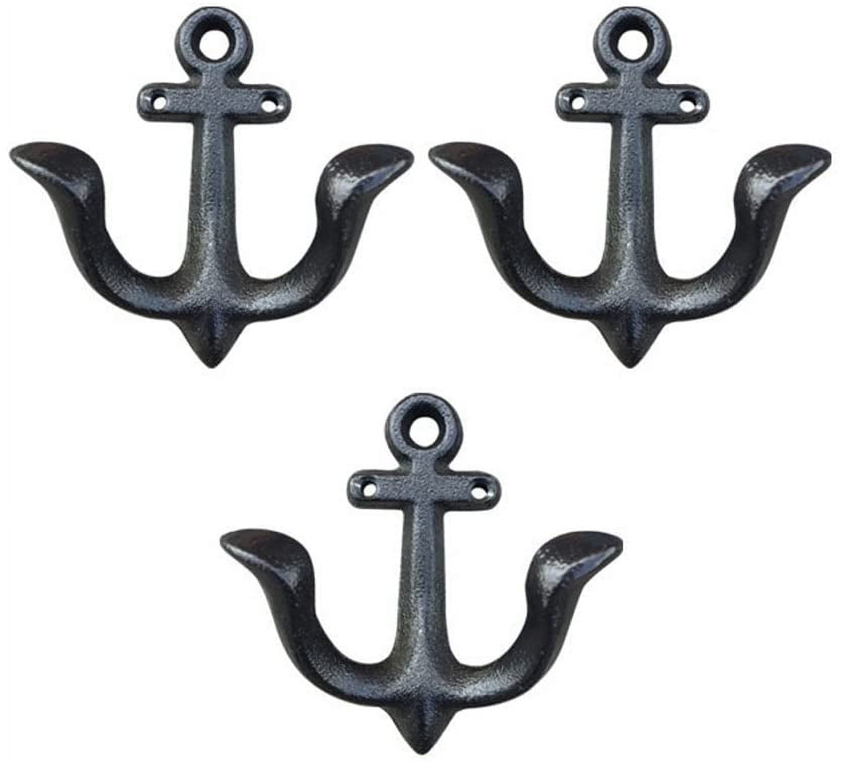 Wellsay Nautical Anchor Design Wall Hooks Vintage Rustic Cast Iron Coat ...