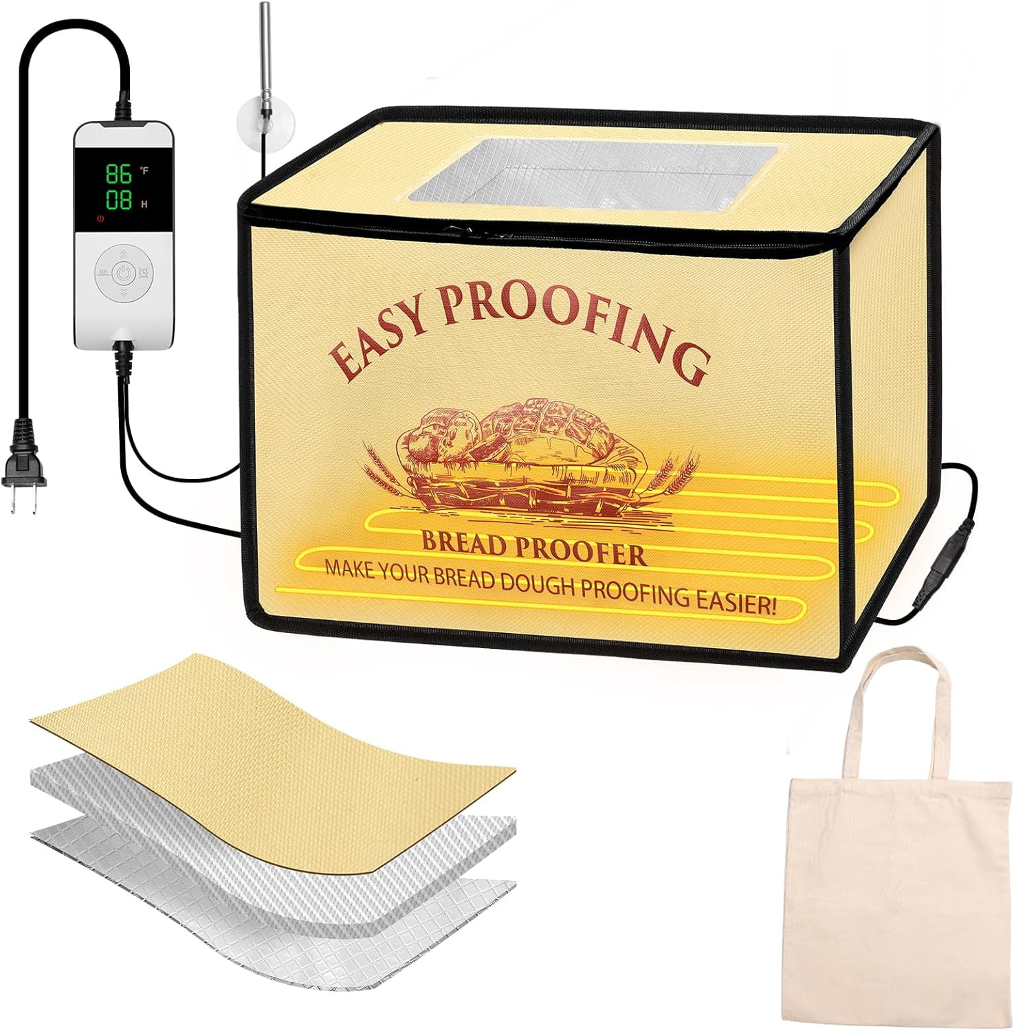 Wellsay New Upgraded Bread Proofing Box, Dough Proofing Box Temperature ...