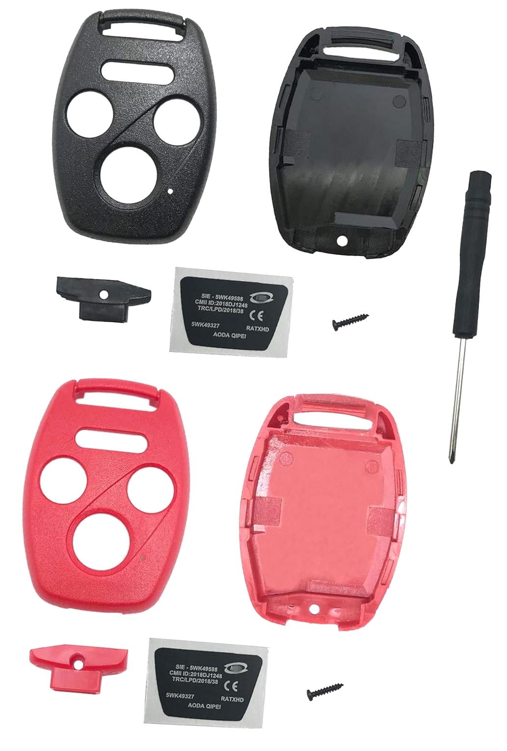 Wellsay No-Cut Replacement Key Fob Case for Accord Ex CR-V 4-Button ...