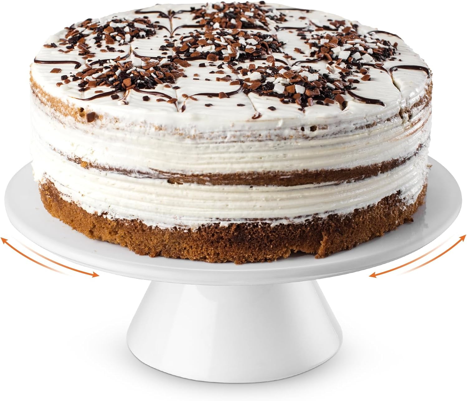 Wellsay Nokery 10 Inches Rotating Cake Stand for Party, Ceramic Dessert ...