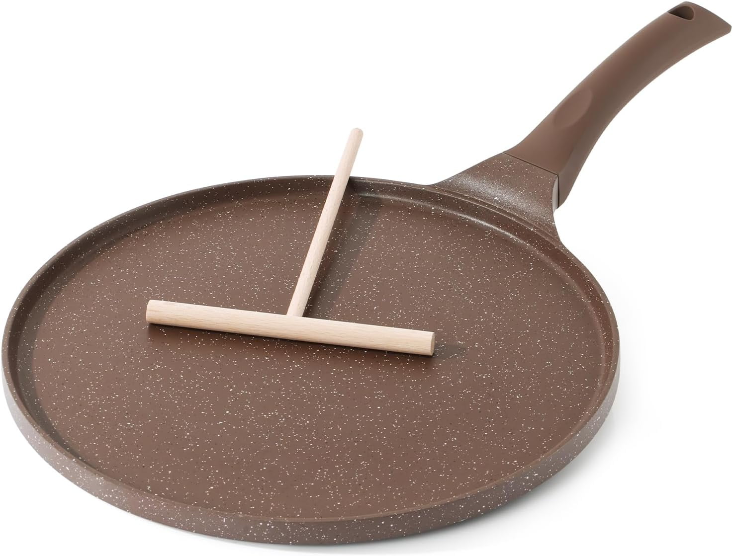 Wellsay Nonstick Crepe Pan, Swiss Granite Coating Dosa Pan Pancake Flat ...