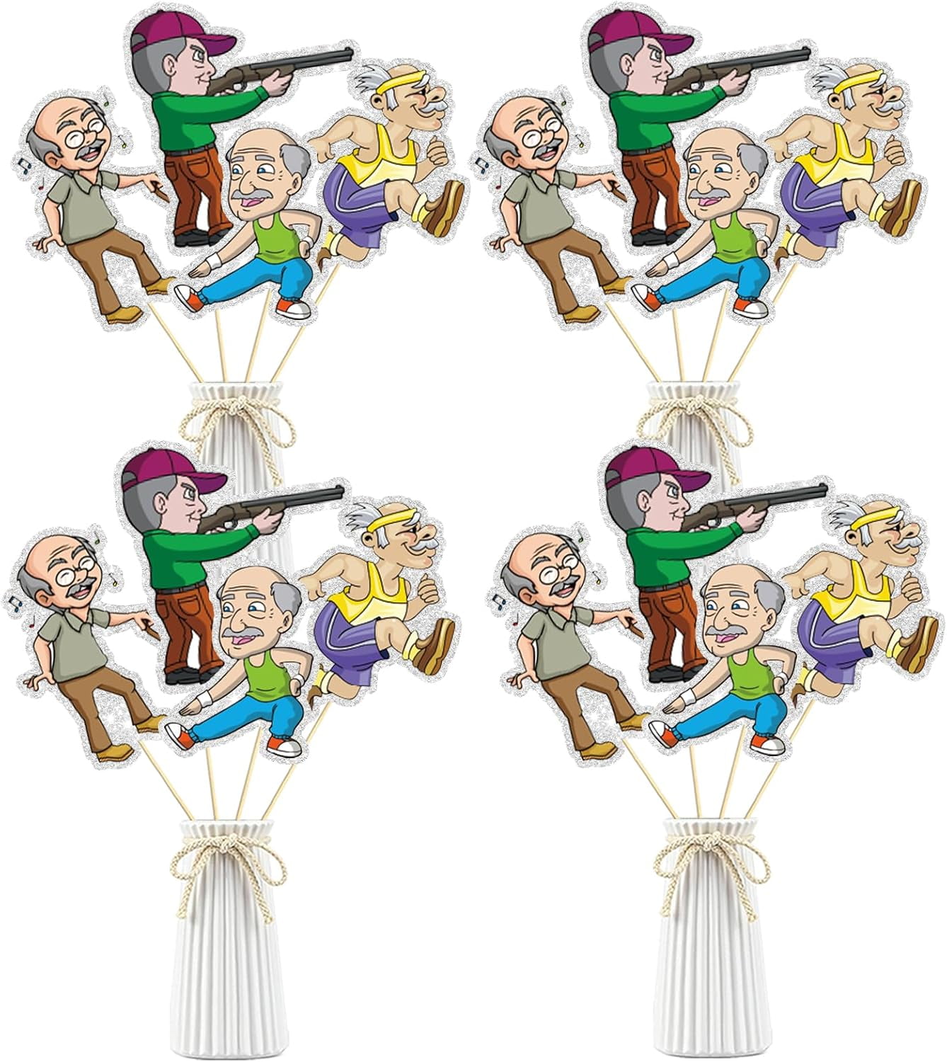 Wellsay Old Man Centerpiece Sticks,Elder Centerpiece Sticks,Birthday ...