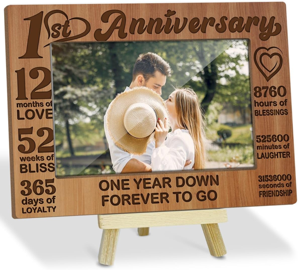 Wellsay One Year Down Forr to Go rst Year P Frame Wood P Frames with ...