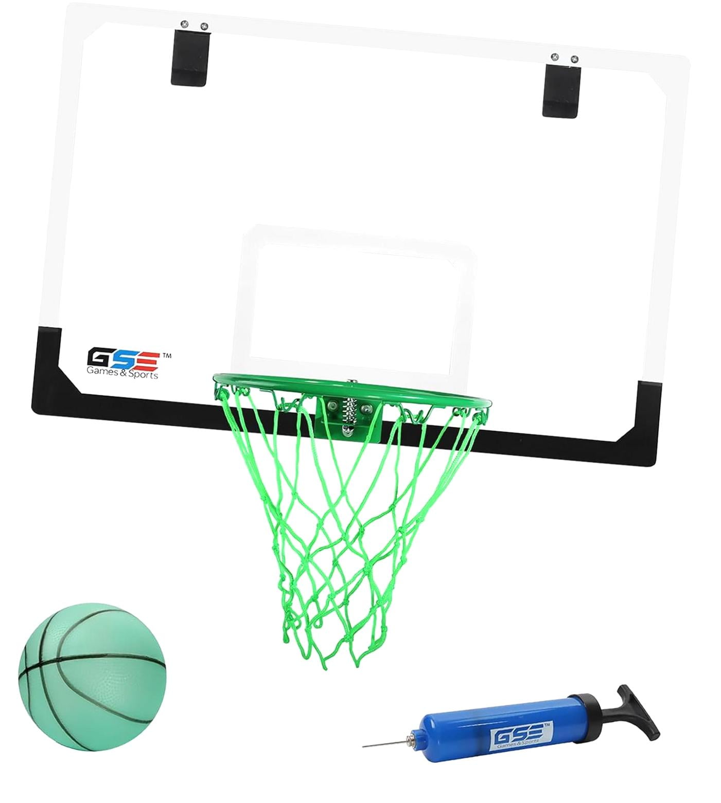 Wellsay Over-The-Door Hoop with Ball & Pump, Wall-Mounted Basketball ...