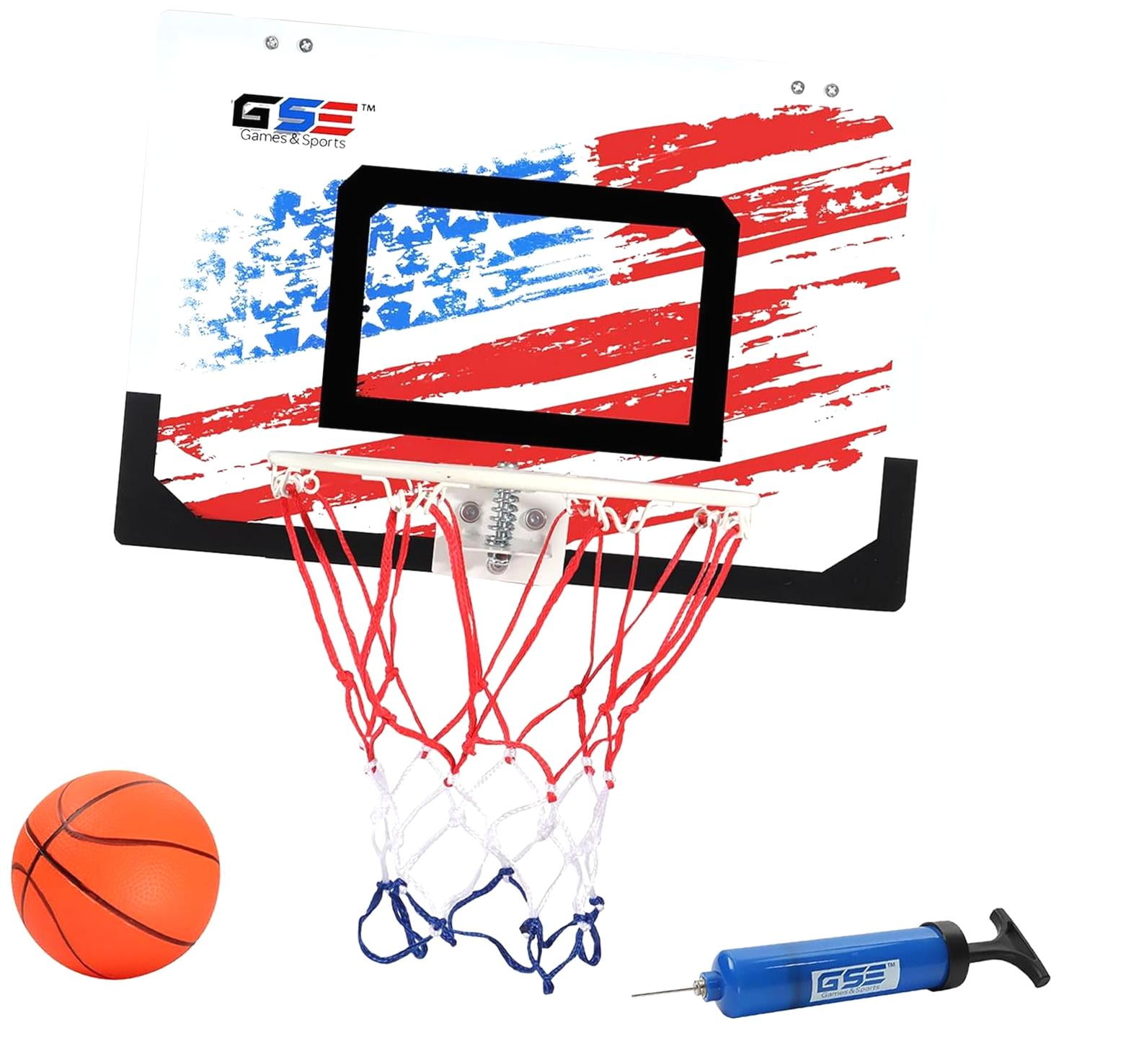 Wellsay Over-The-Door Hoop with Ball & Pump, Wall-Mounted Basketball ...
