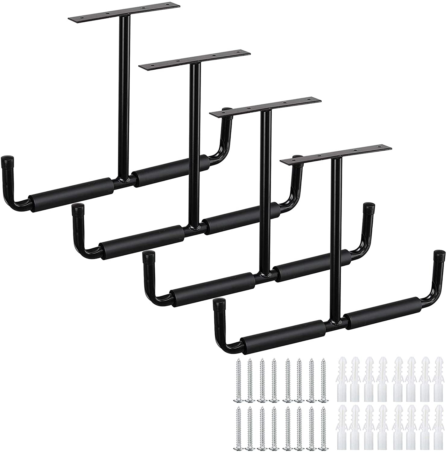 Wellsay Overhead Garage Storage Hooks Rack Ceiling Mounted, Heavy Duty ...