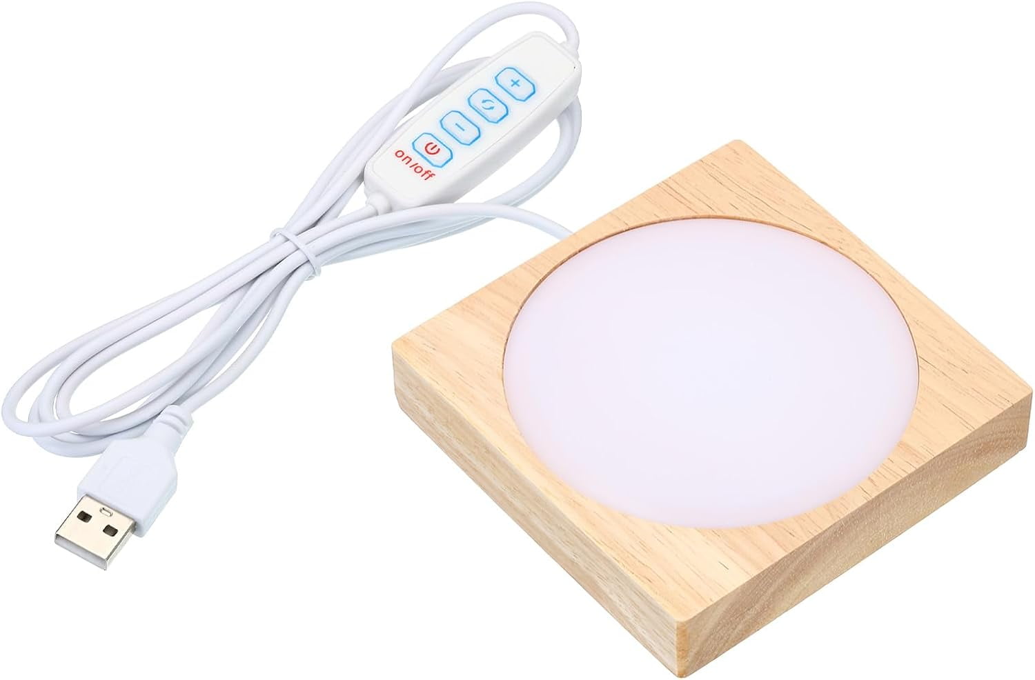 Wellsay PAL 4x4 Inch Wooden LED Light Base, Wood Light Display Base ...