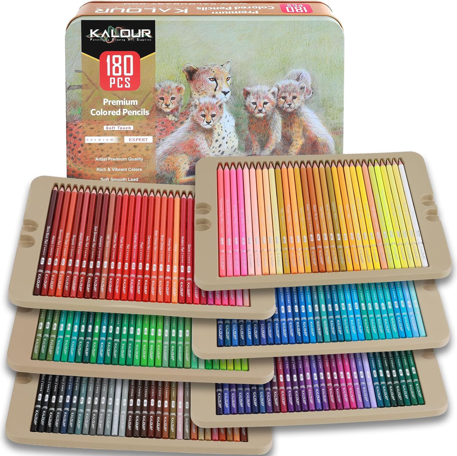 Wellsay PDAS 180 Colored Pencil Set for Adults & Artists, Rich Pigment ...