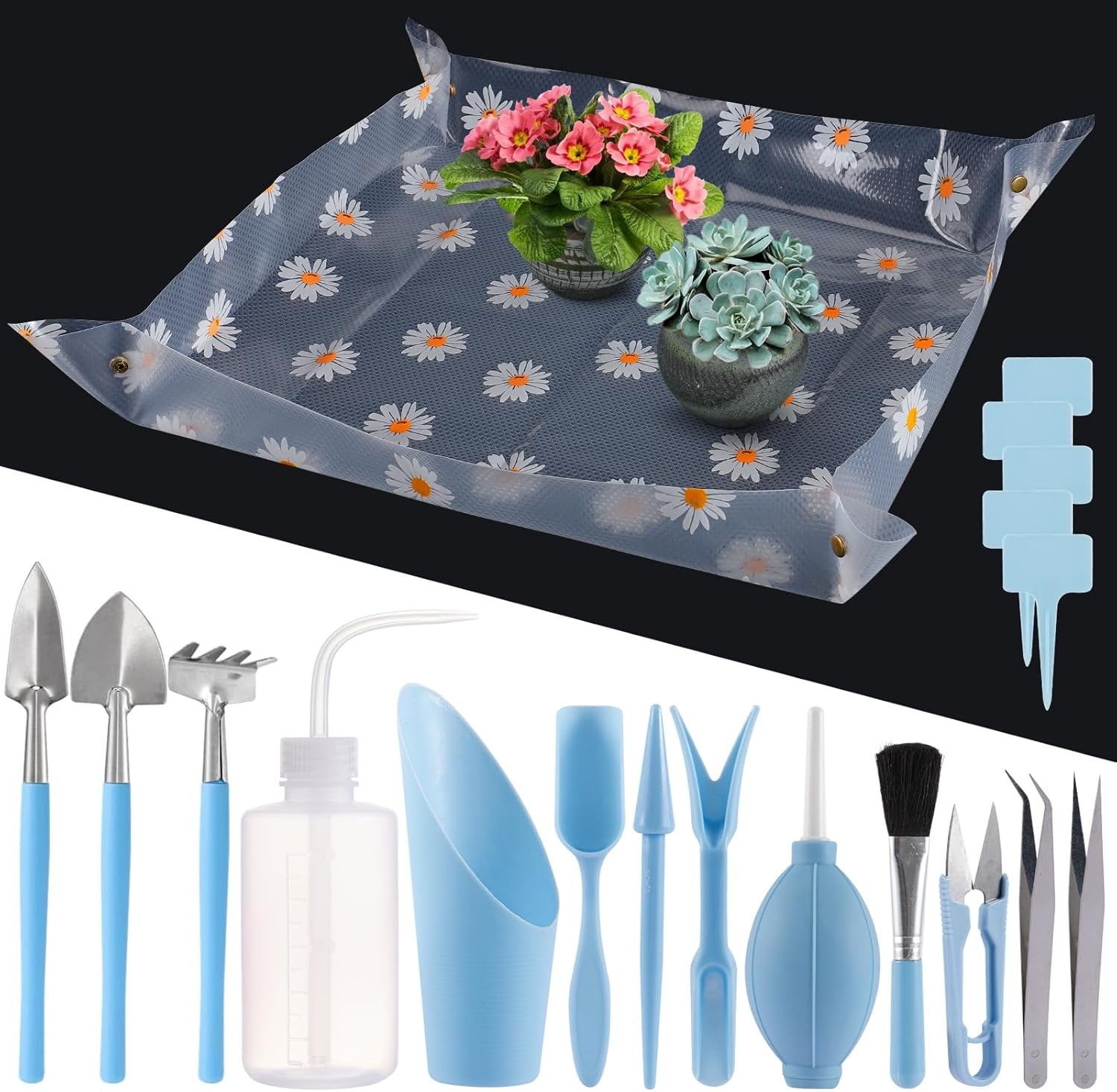 Wellsay Pack of 19 Succulent Tool Set - 27.5" Indoor Plant Repotting ...