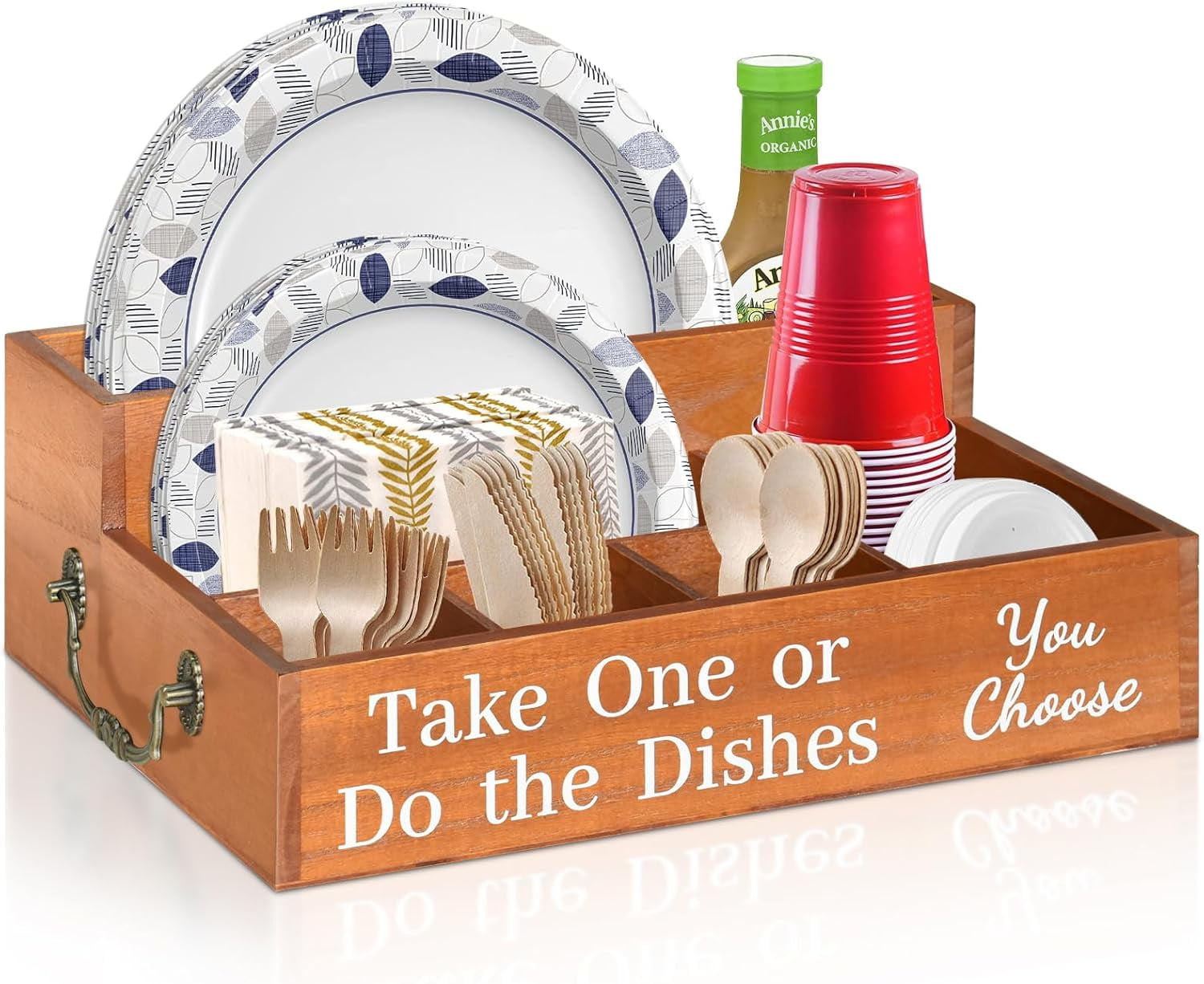 Wellsay Paper Plates Holders for Kitchen Counter, Paper Plate Dispenser ...