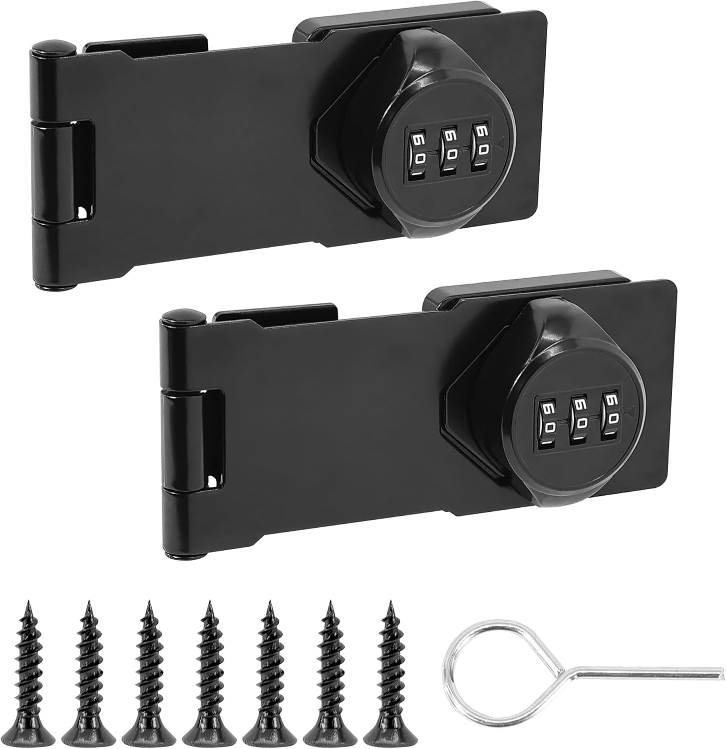 Wellsay Password Rotary Hasp Locks,Black 2 Pack Cabinet Locks with ...