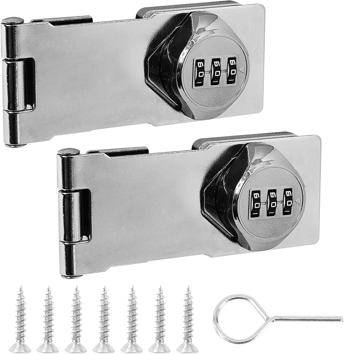 Wellsay Password Rotary Hasp Locks,Silver 2 Pack Cabinet Locks with ...