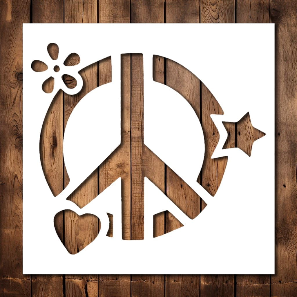 Wellsay Peace Stencil Template - Reusable Peace and Love Hippie Retro ...
