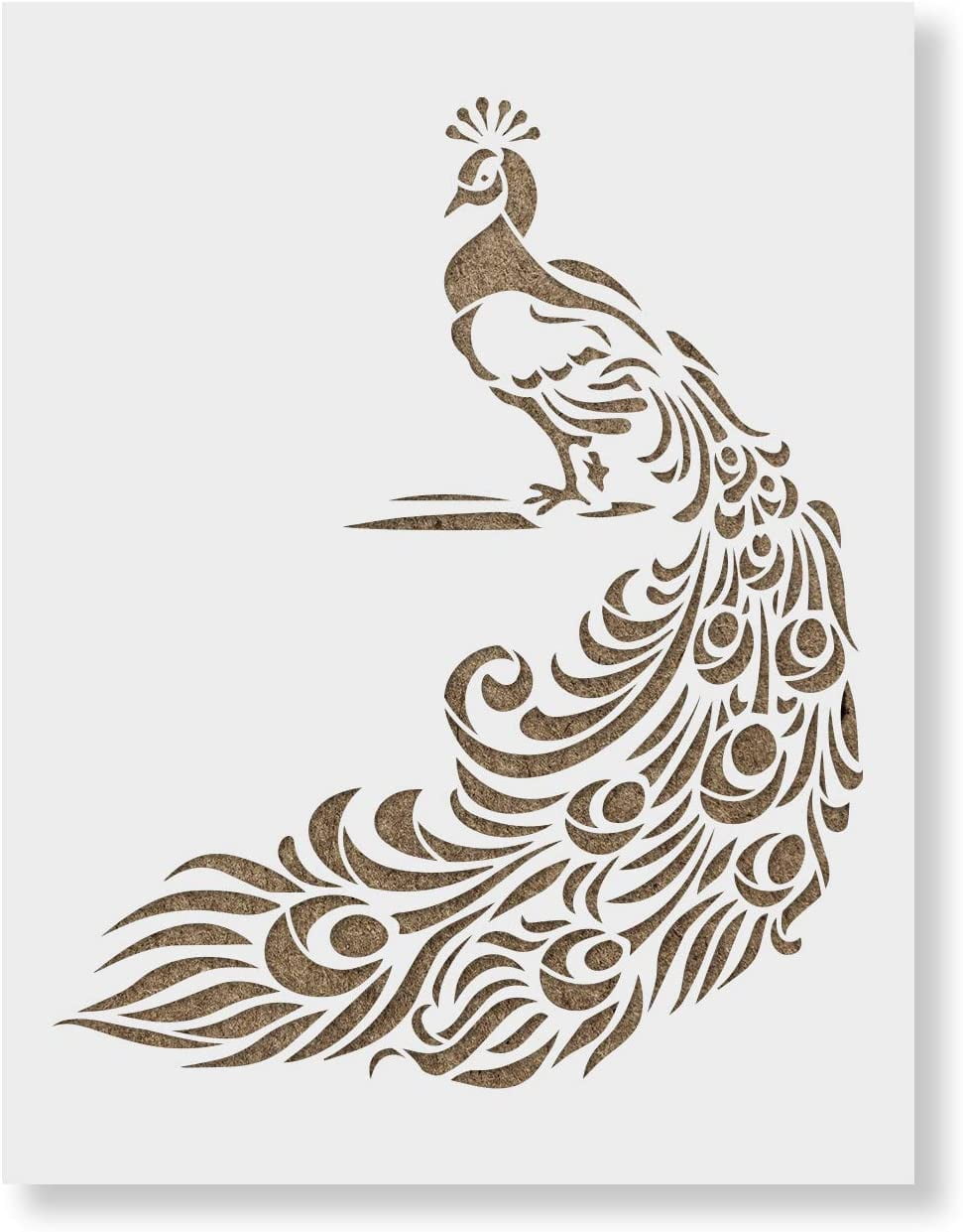 Wellsay Peacock Stencil - Peacock Stencil Art, Peacock Stencils ...