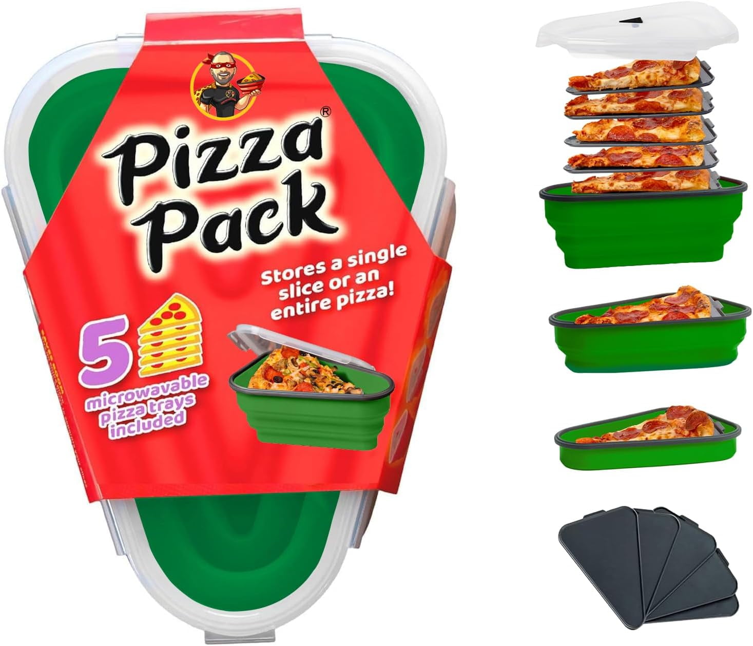 Wellsay The Perfect ™ - Reusable Pizza Storage Container with 5 ...