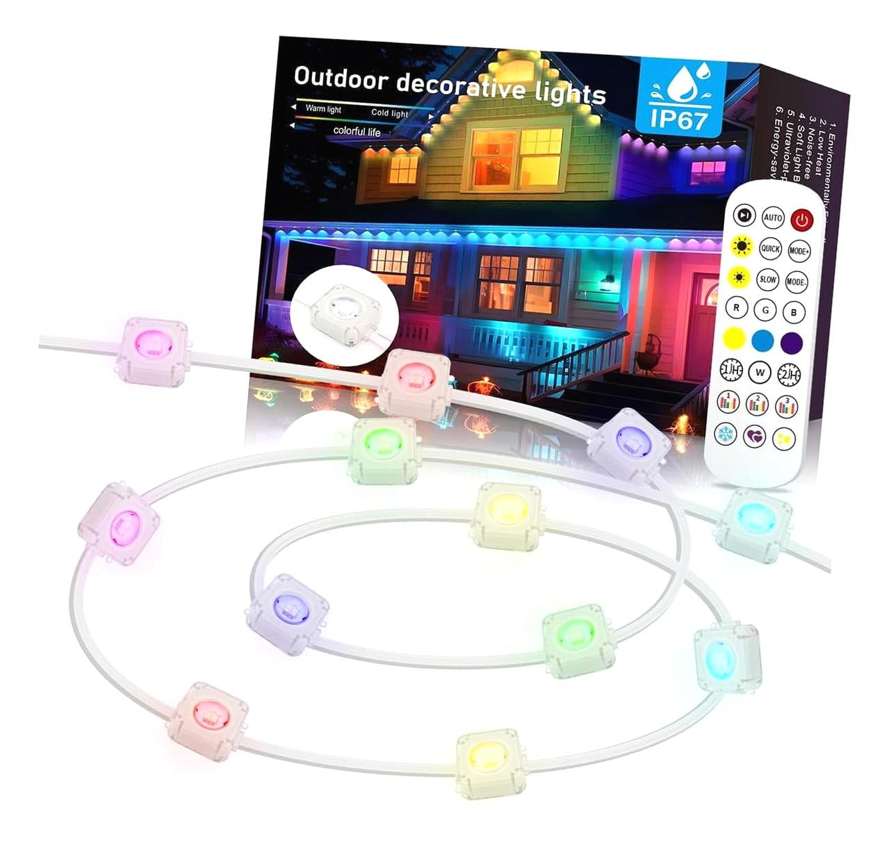 Wellsay Permanent RGB Lights - IP67 Rated Smart Eaves Lighting with App ...