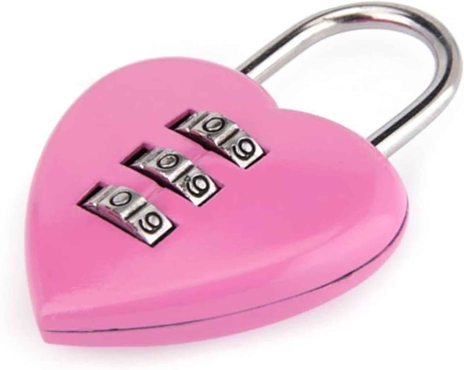 Wellsay Pink Love Heart Shape Combination Padlock for Girls Women, Mini ...