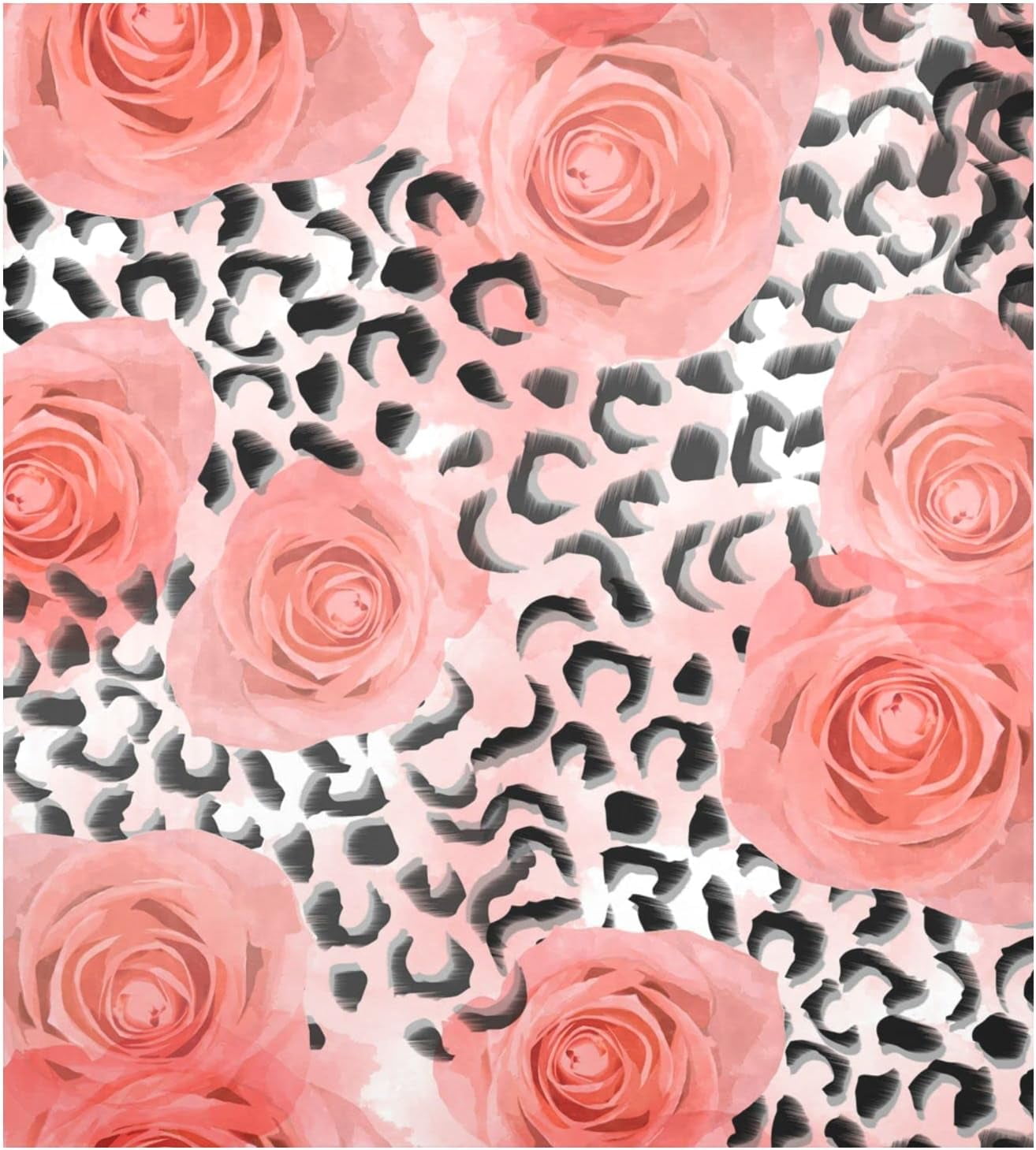 Wellsay Pink Rose Flower Leopard Print Large Dishwasher Magnet Magnetic ...