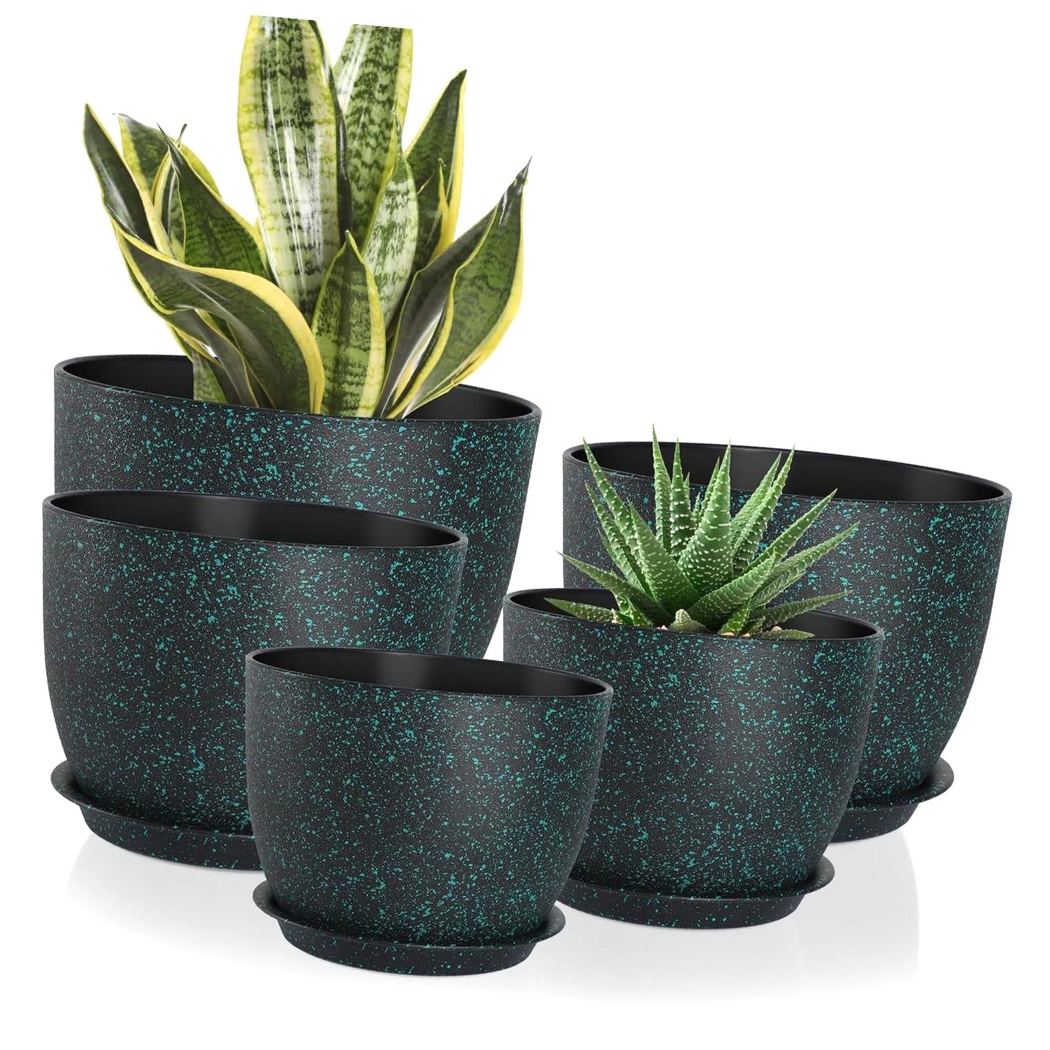 Wellsay Plant Pots 10/9/8/7.5/7 inch Set of 5, Pots with Multi Mesh ...