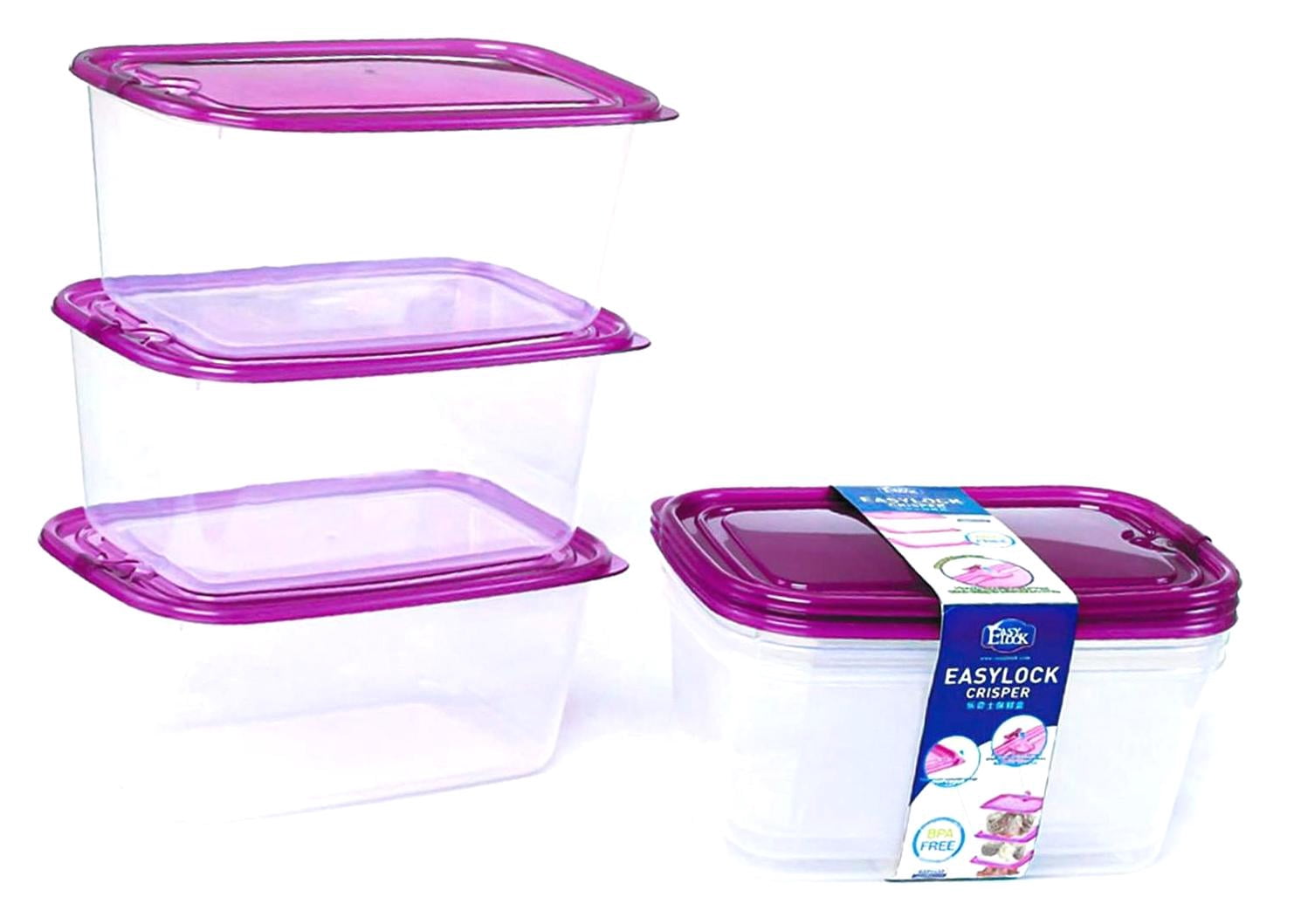 Wellsay Plastic Containers with Lid Set Rectangle Meal Prep Containers ...