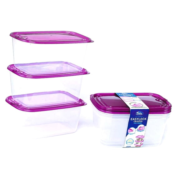 Wellsay Plastic Containers with Lid Set Rectangle Meal Prep Containers ...