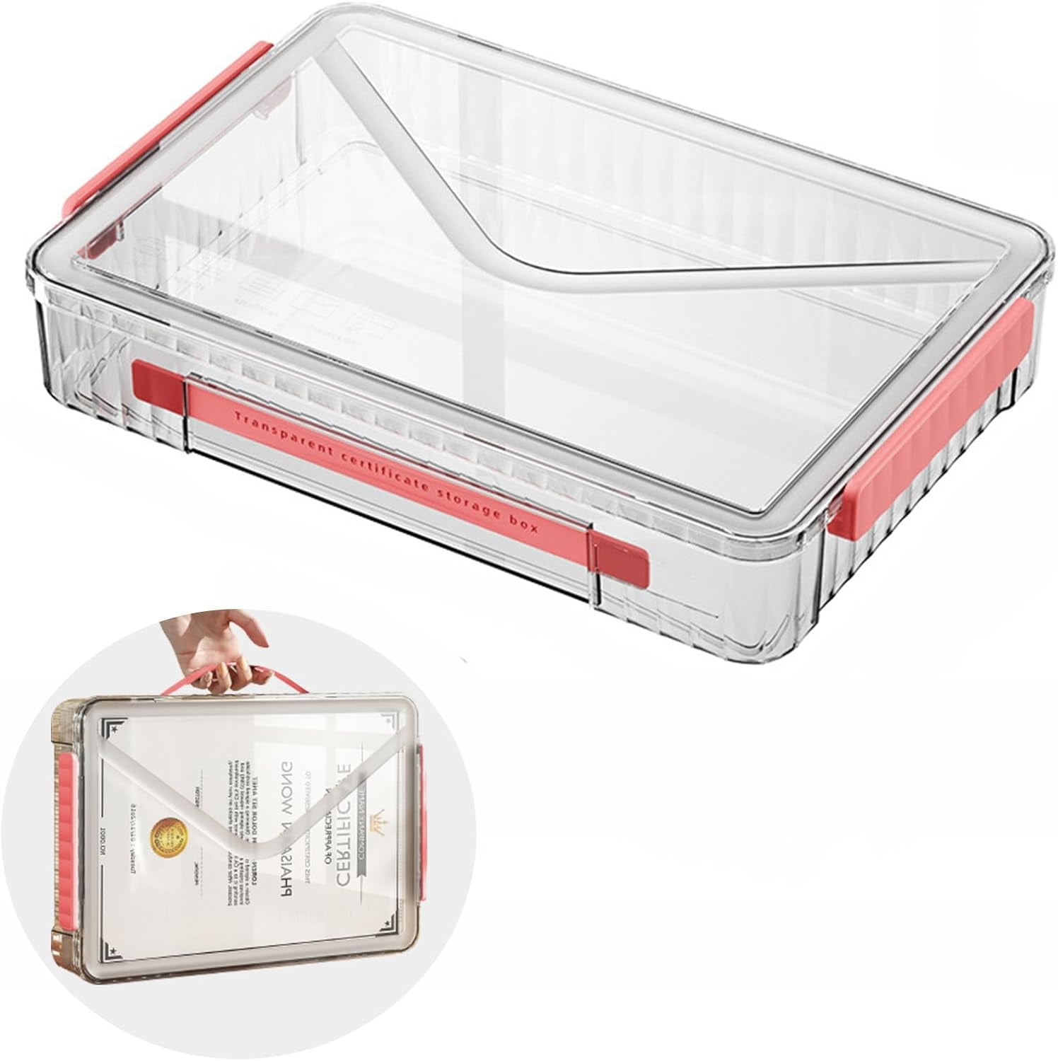 Wellsay Plastic Storage Bin with Lid Portable Project Case with Handle Clear Storage Box ...