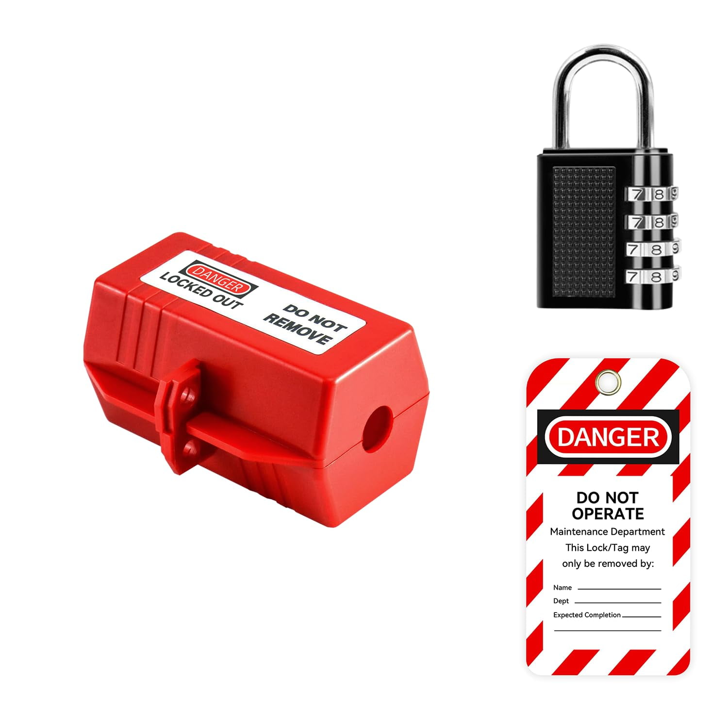 Wellsay Plug Lockout Kit, Plug Lockout Device, Combination Lock ...