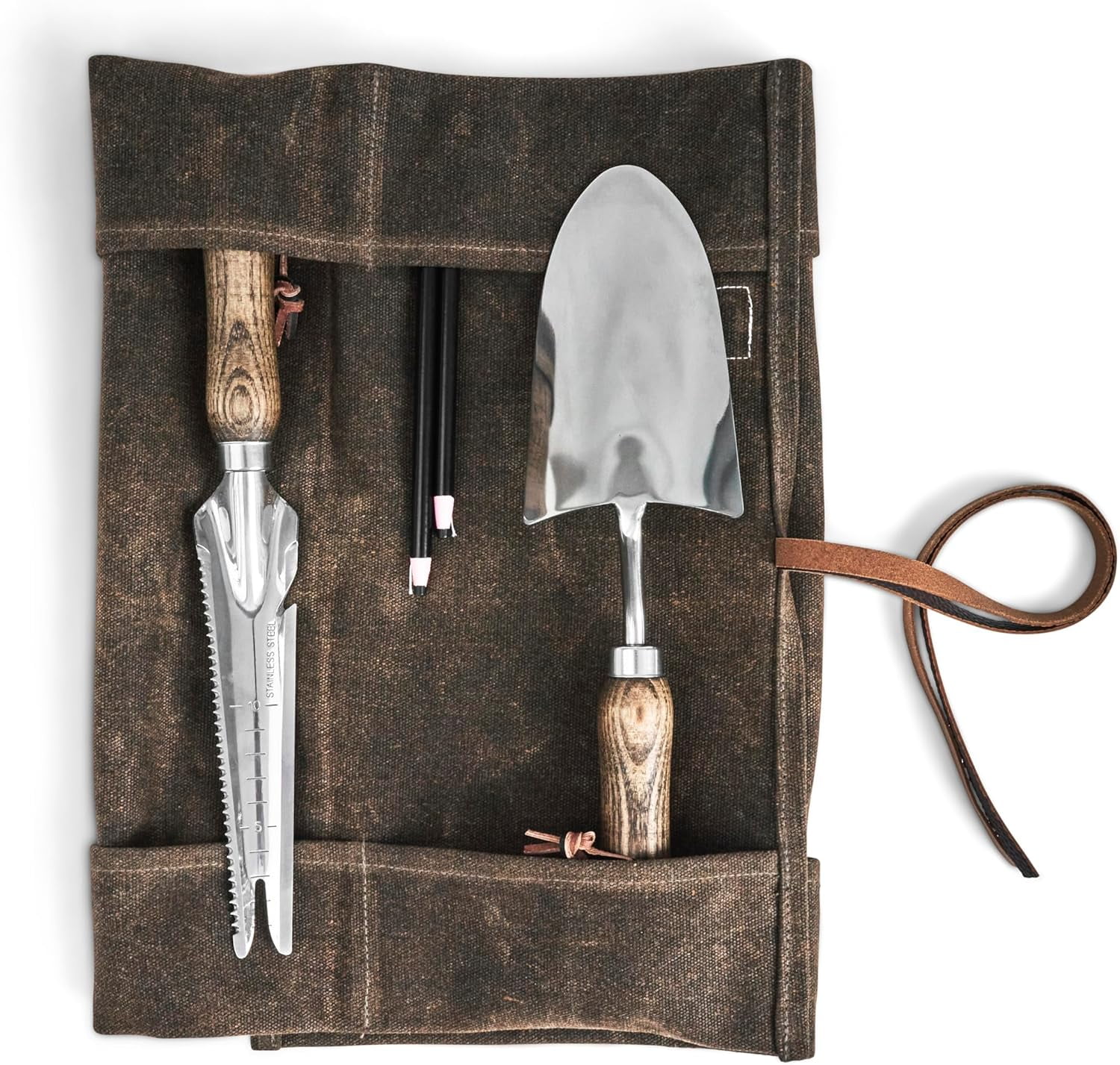 Wellsay Portable Folding Garden Tool Storage Organizer with Ties, Waxed ...