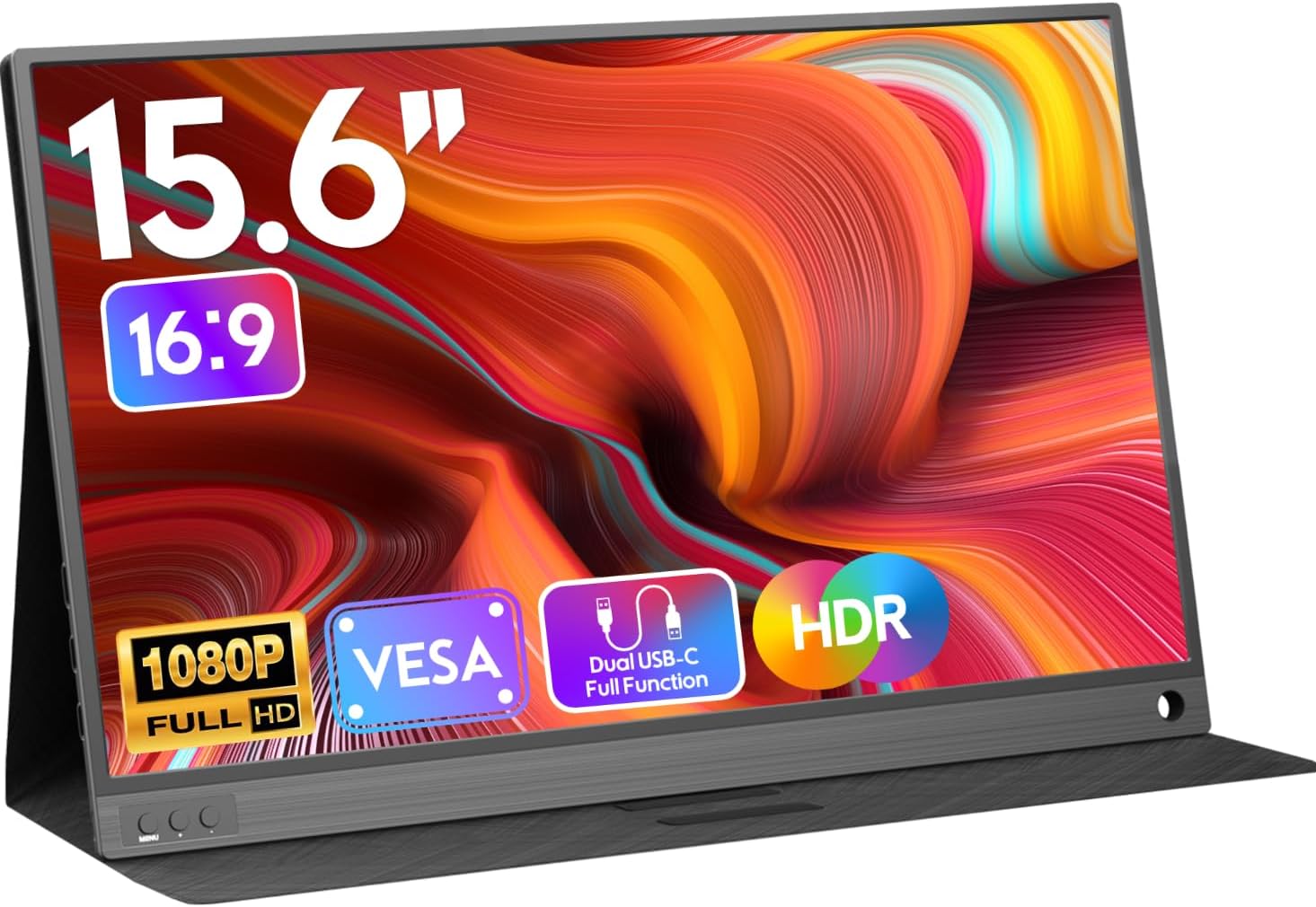 Wellsay Portable Monitor, 15.6" 1080P Laptop Extended Monitor, 1000:1 ...