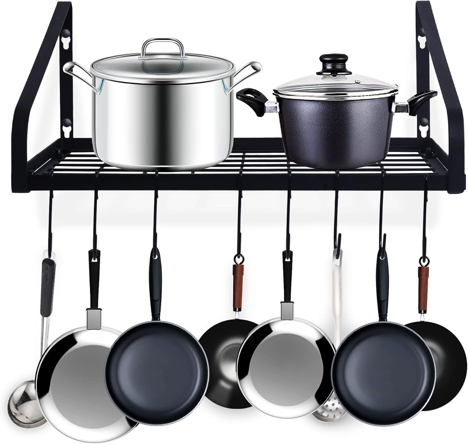 Wellsay Pot and Pan Hanger, Wall Mounted Pots and Pan Hanging Rack with ...