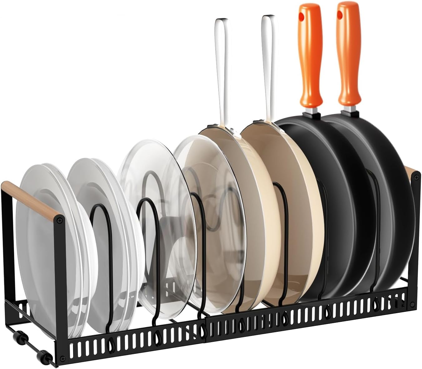 Wellsay Pot and Pan Organizer for under Cabinet, Expandable Pan Lid ...