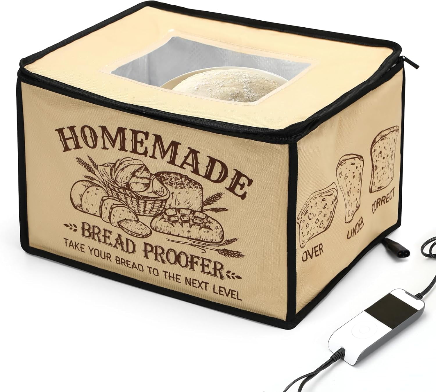 Wellsay Proofing Box Bread Proofer with Heater Foldable Zippered ...